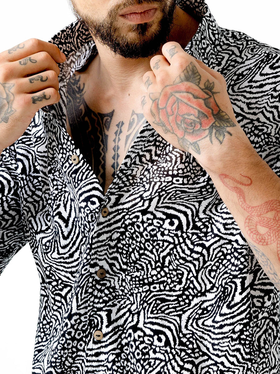 Guerilla Shirt – Men’s Printed Rayon Fashion Shirt | Blood+Bone Bali ...