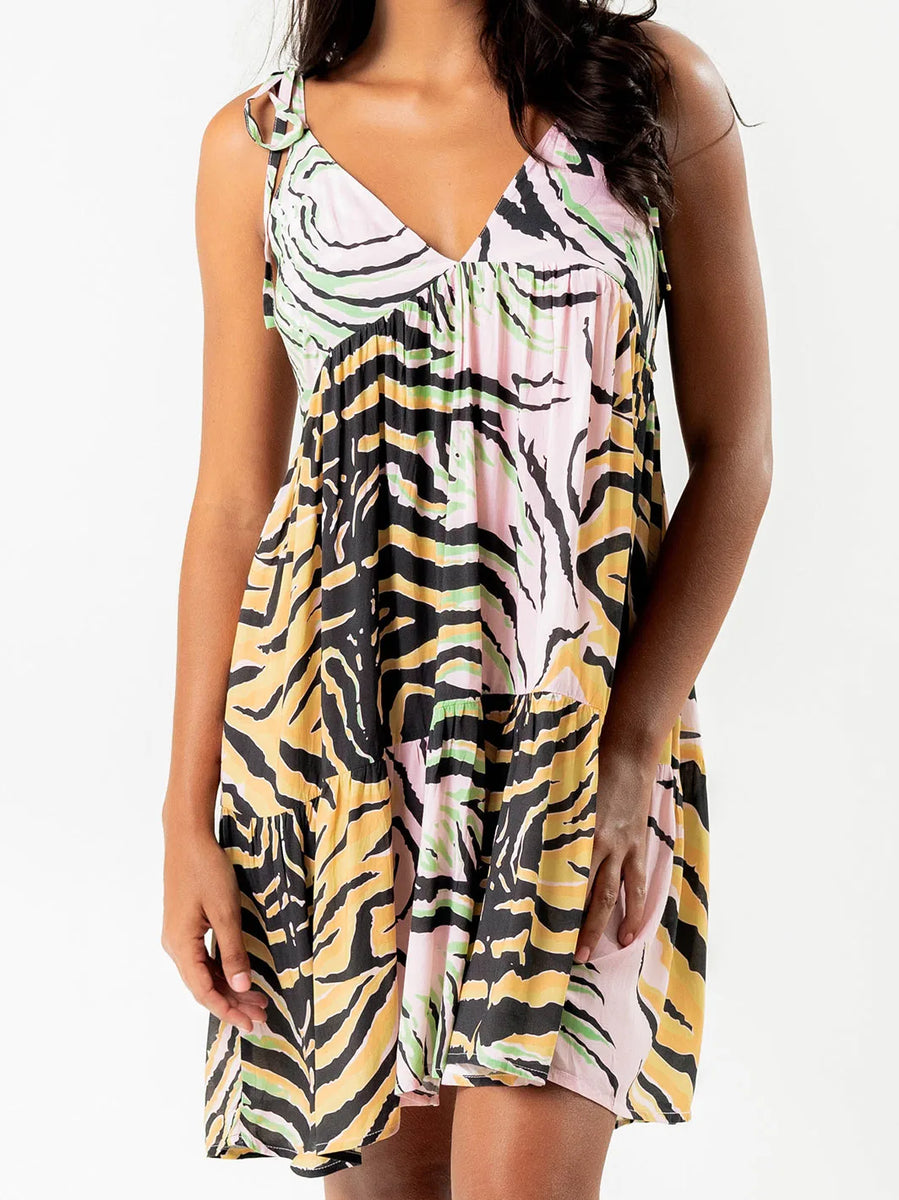 Macan Dress – Women’s Rayon 60s Dress with Digital Print | Blood+Bone ...