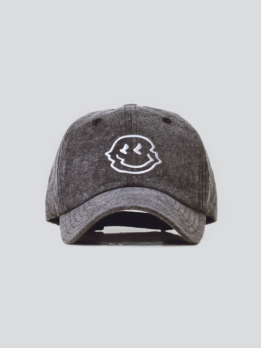 Smiley Cap Black White – Vintage Cotton Cap with Logo Embroidery ...